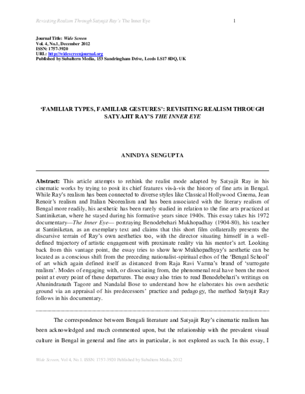 (PDF) ‘Familiar Types, Familiar Gestures’: Revisiting Realism through ...