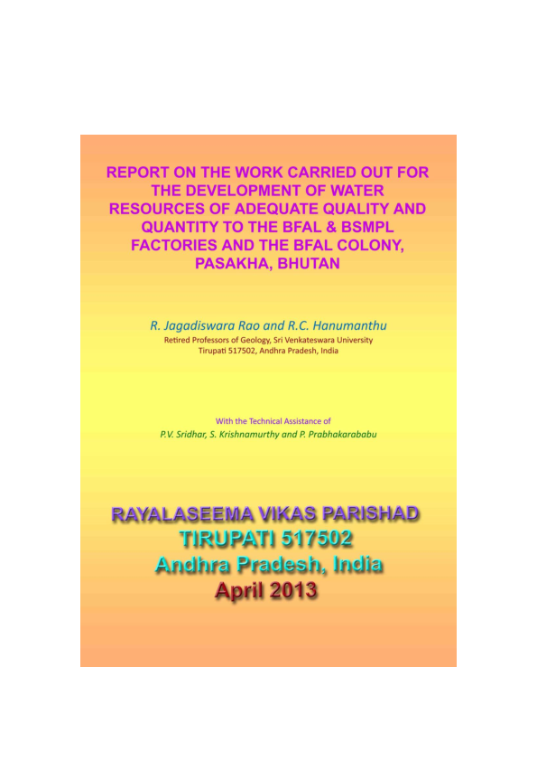 (PDF) Report on Water Resources Development in the BFAL & BSMPL ...
