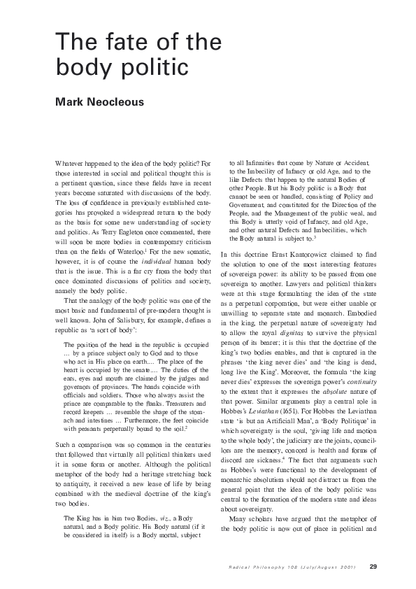 (PDF) The Fate of the Body Politic