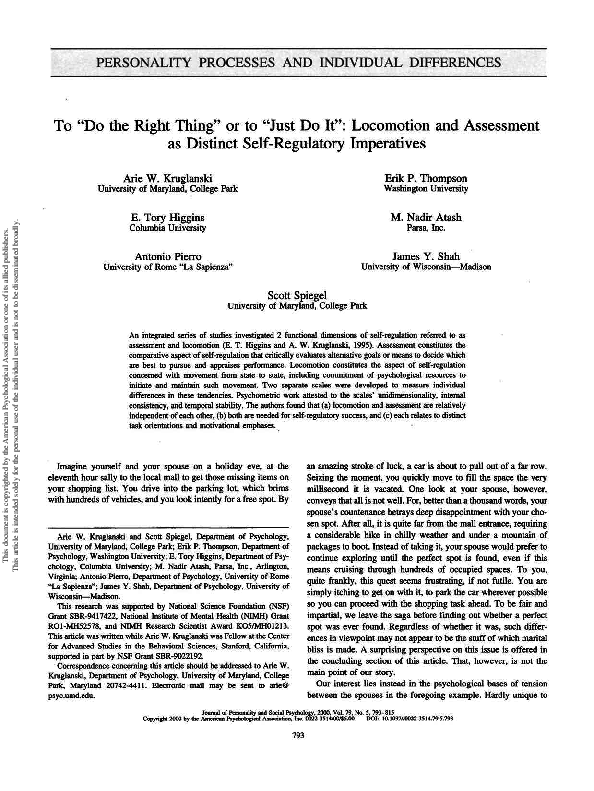 (PDF) Kruglanski et al. (2000) To do the right thing or just do it