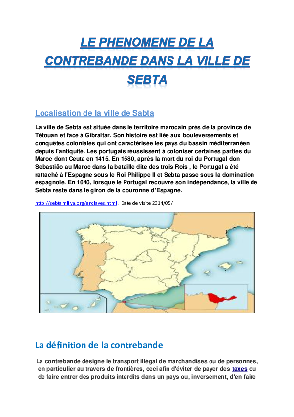 (DOC) Le phenomene de la contrebande dans la ville de Sebta