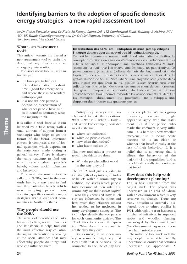 (PDF) What is an 'assessment tool'? Identifying barriers to the ...