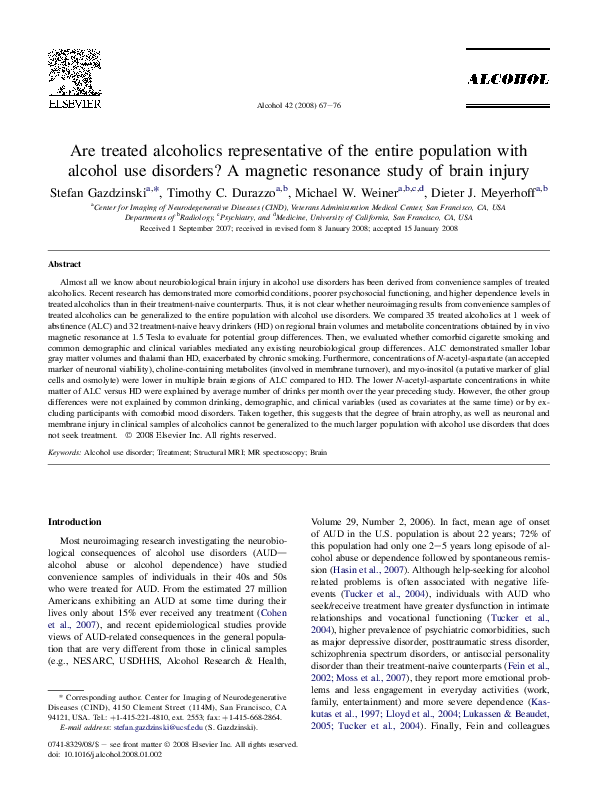 (PDF) Are treated alcoholics representative of the entire population ...