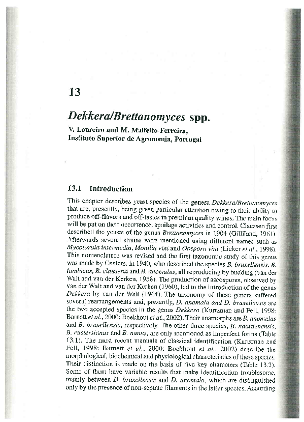 (PDF) Dekkera/Brettanomyces spp.