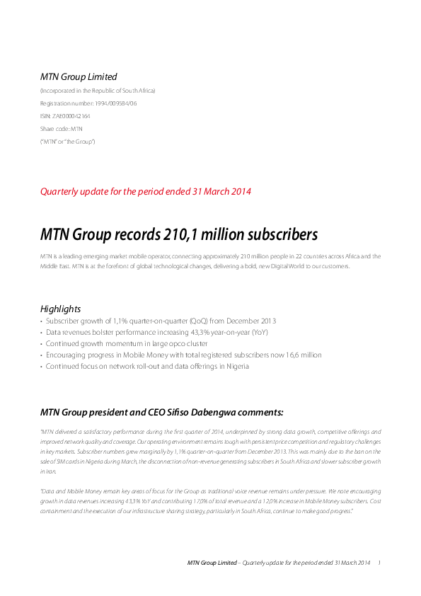 (PDF) MTN Group Limited