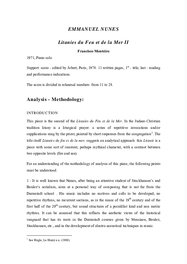 (PDF) Emmanuel Nunes - litanies du feu et de la mer analysis