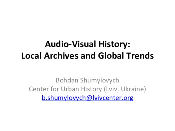 (PDF) Audio-­Visual History: Local Archives and Global Trends
