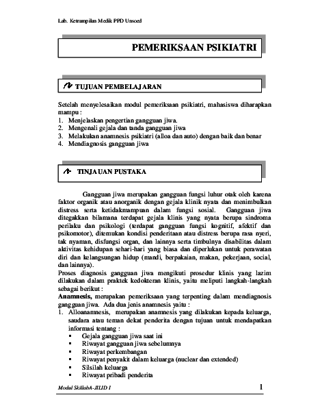 (PDF) Lab. Ketrampilan Medik PPD Unsoed