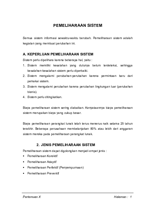 (DOC) PEMELIHARAAN SISTEM
