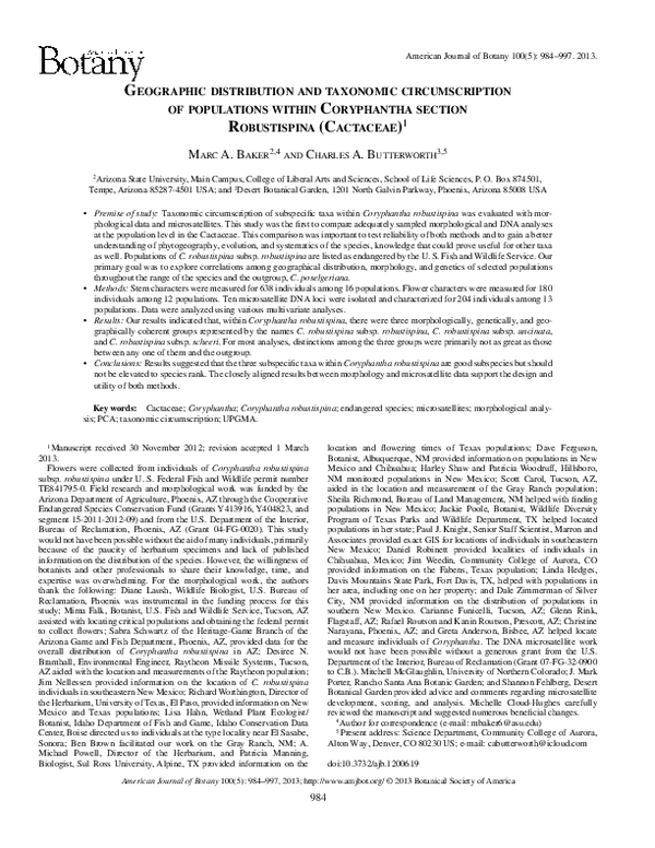 (PDF) GEOGRAPHIC DISTRIBUTION AND TAXONOMIC CIRCUMSCRIPTION OF ...