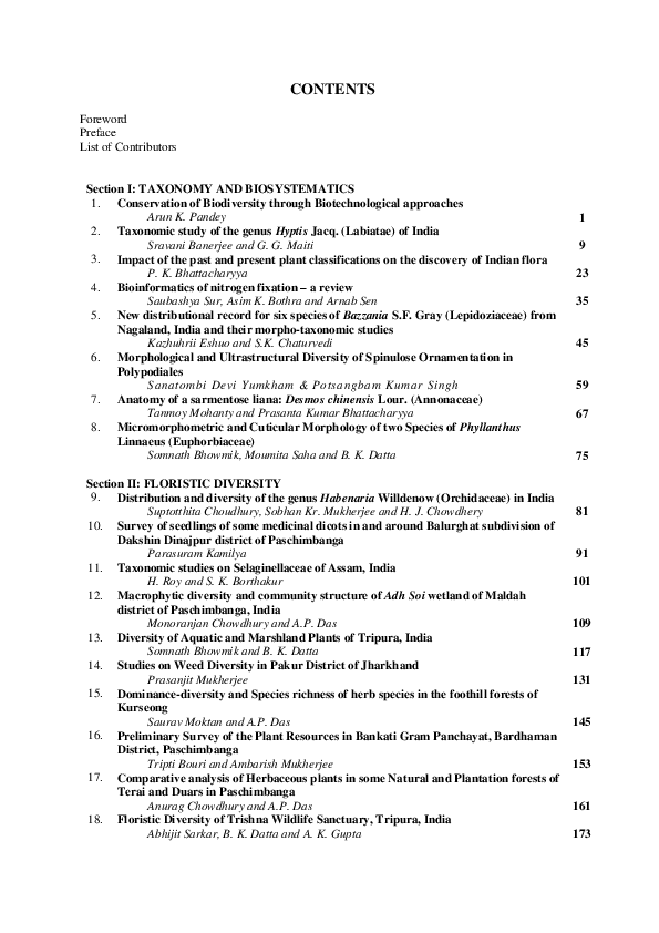 (PDF) RECENT STUDIES IN BIODIVERSITY AND TRADITIONAL KNOWLEDGE IN INDIA ...