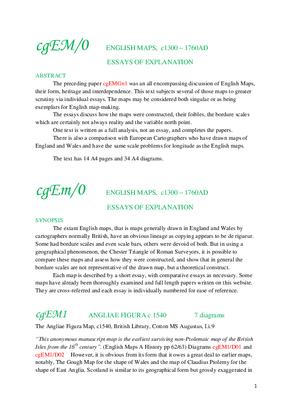 (DOC) Cg EMo/ English Maps and their draughtsmanship
