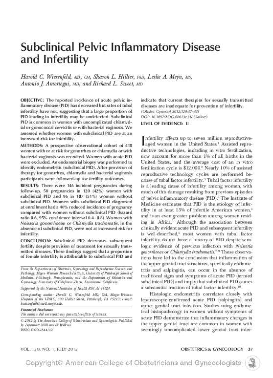 (PDF) Subclinical Pelvic Inflammatory Disease and 9 (2)