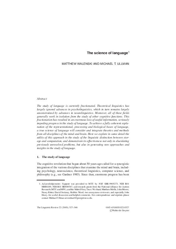 (PDF) The science of language