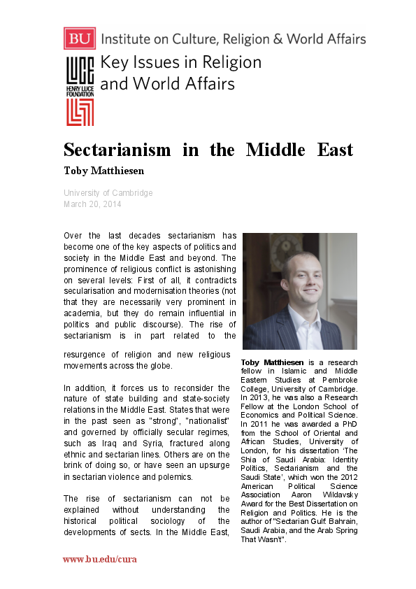 Sectarianism in the Middle East