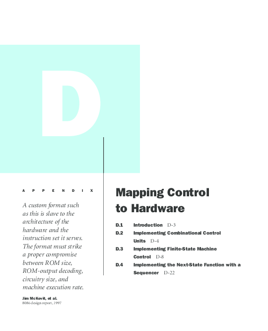 (PDF) Mapping Control to Hardware Implementing the Next-State Function with a Sequencer D-22