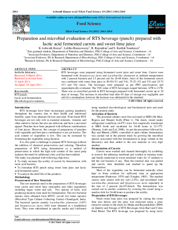 (PDF) Preparation and microbial evaluation of RTS beverage (punch ...