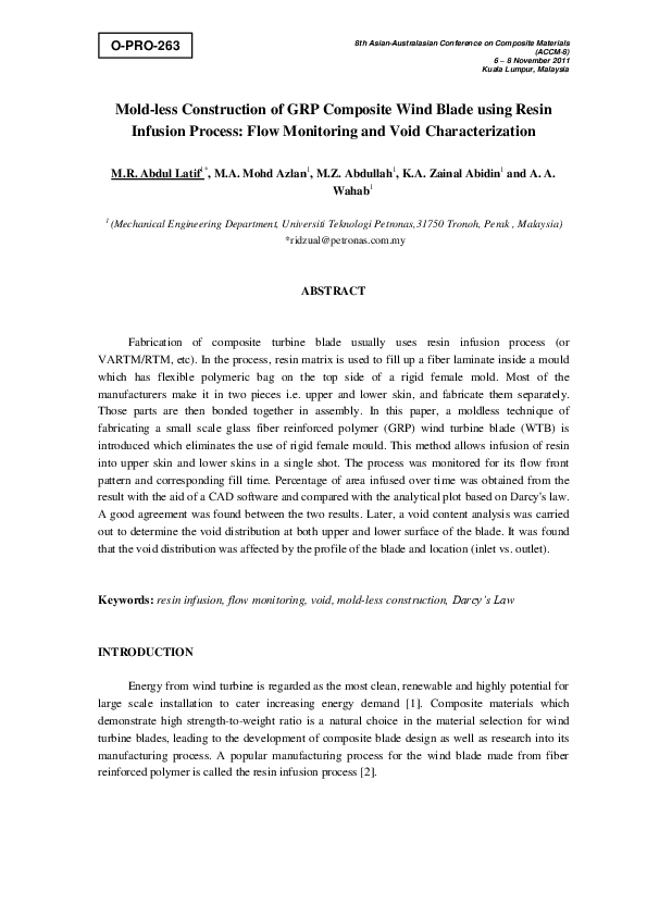 (PDF) O-PRO-263 Mold-less Construction of GRP Composite Wind Blade ...