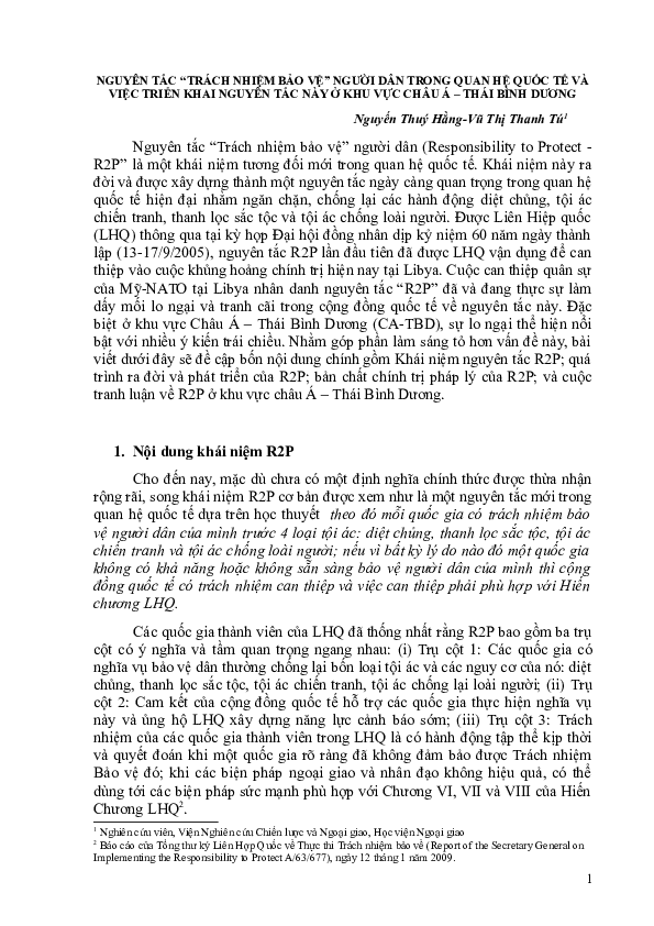 (DOC) VI C TRI N KHAI NGUYÊN T C NÀY KHU V C CHÂU Á – THÁI BÌNH D NG pháp lý c a N i dung khái ...