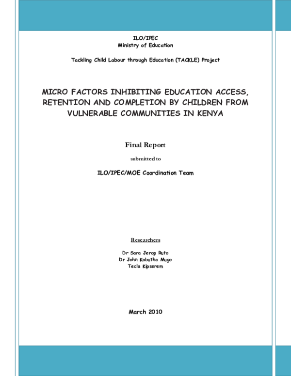 (PDF) Micro Factors inhibiting education access, retention and ...