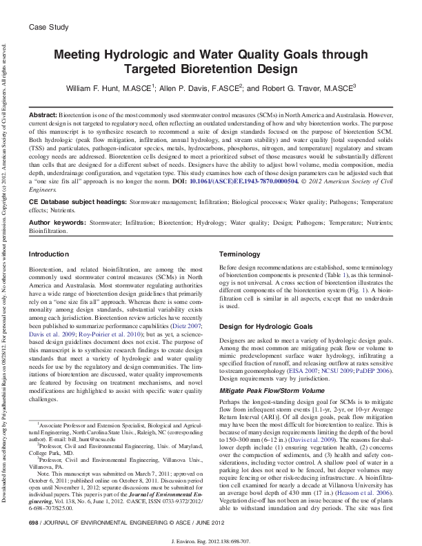 (PDF) Case Study Meeting Hydrologic and Water Quality Goals through ...