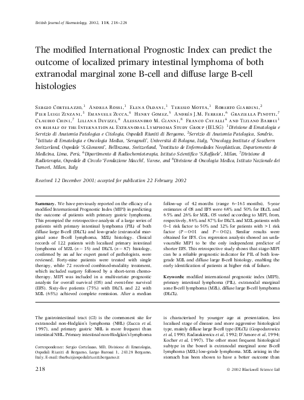 (PDF) The modified International Prognostic Index can predict the ...
