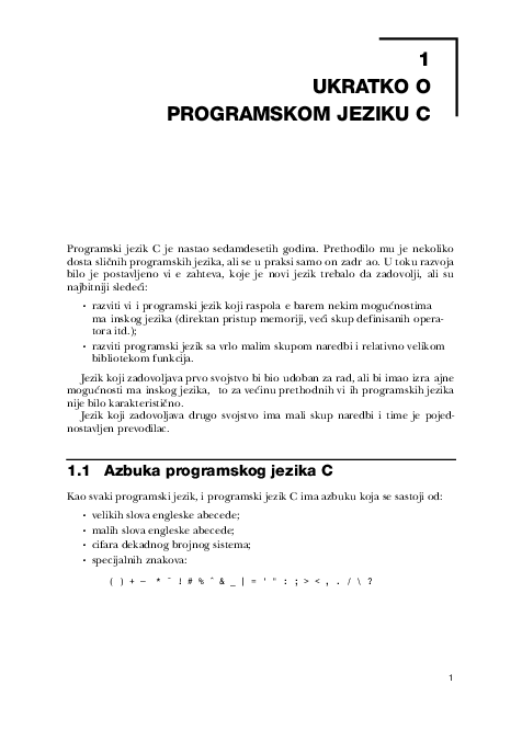 (PDF) UKRATKO O PROGRAMSKOM JEZIKU C