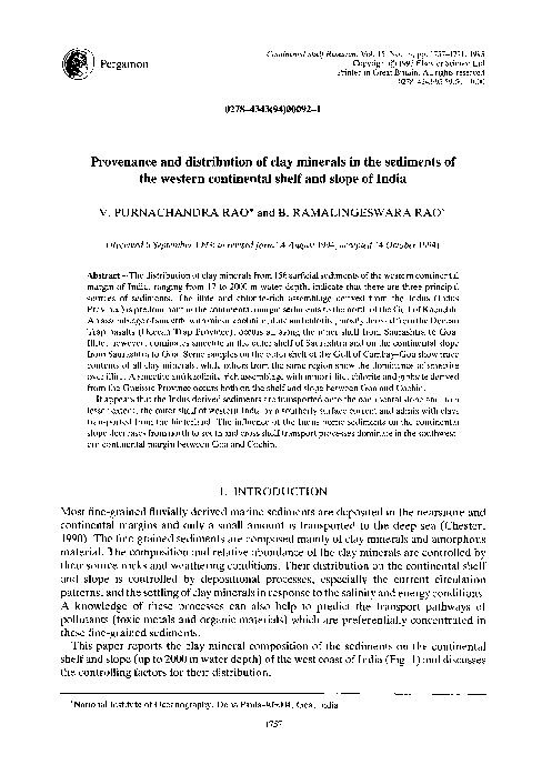 (PDF) Provenance and distribution of clay minerals in the sediments of ...
