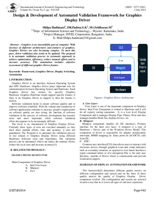 Pdf Design And Development Of Automated Validation Framework For Graphics Display Driver