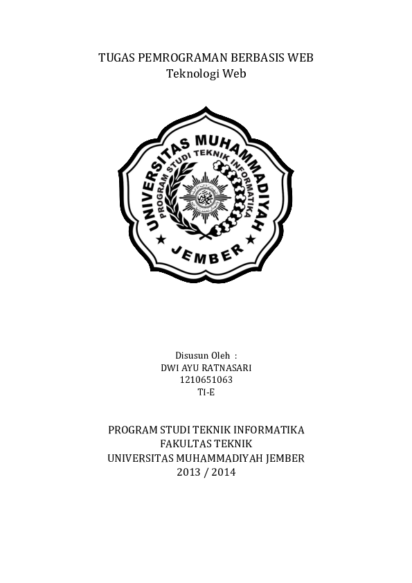 (PDF) TUGAS PEMROGRAMAN BERBASIS WEB Teknologi Web