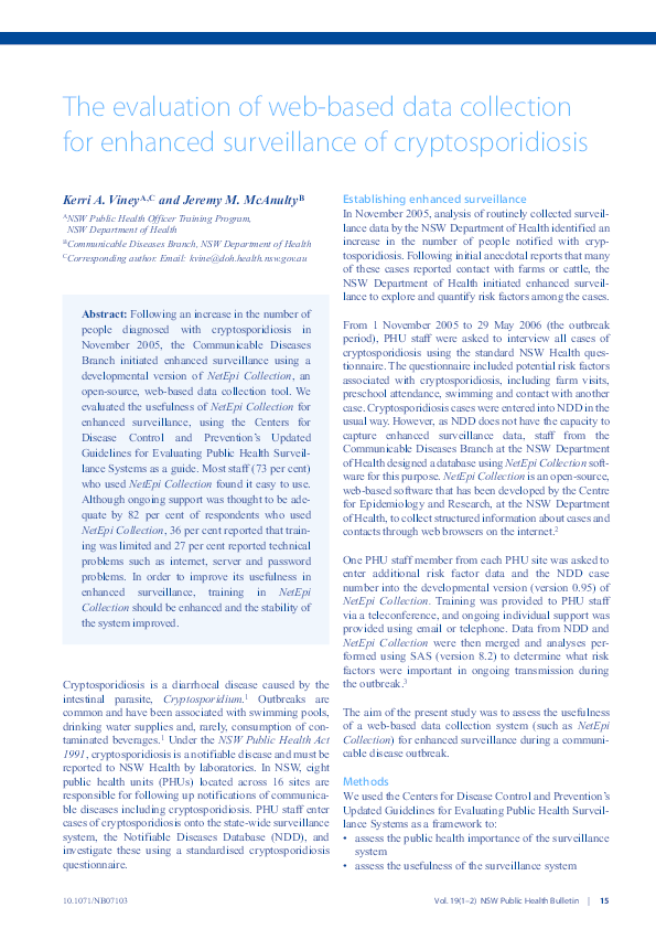 (PDF) The evaluation of web-based data collection for enhanced ...