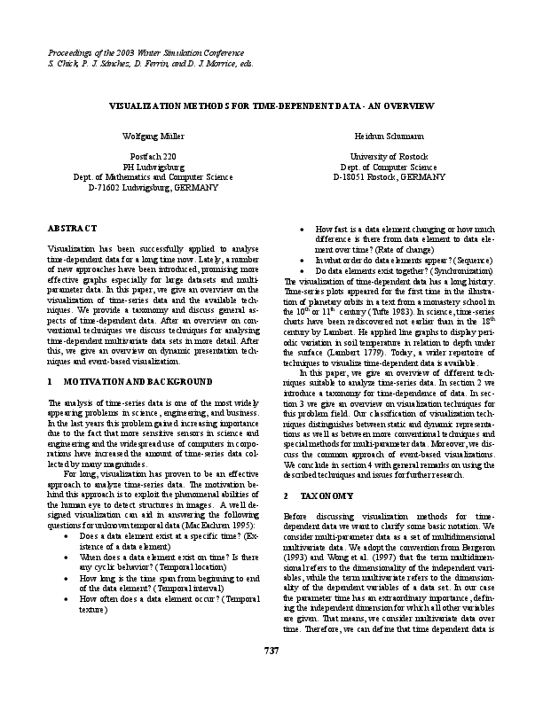 (PDF) Visualization methods for time-dependent data - an overview