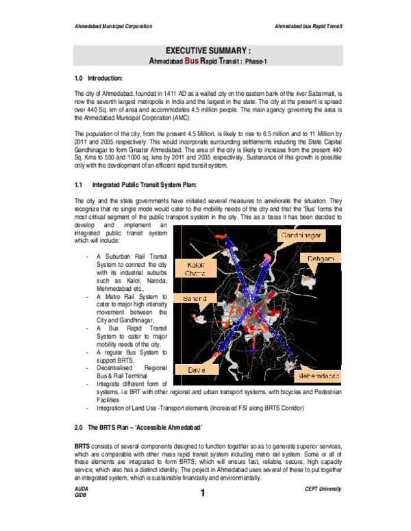 (PDF) Ahmedabad Municipal Corporation Ahmedabad bus Rapid Transit ...