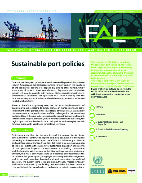 (PDF) Sustainable port policies