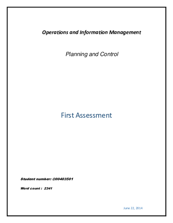 (DOC) First Assessment