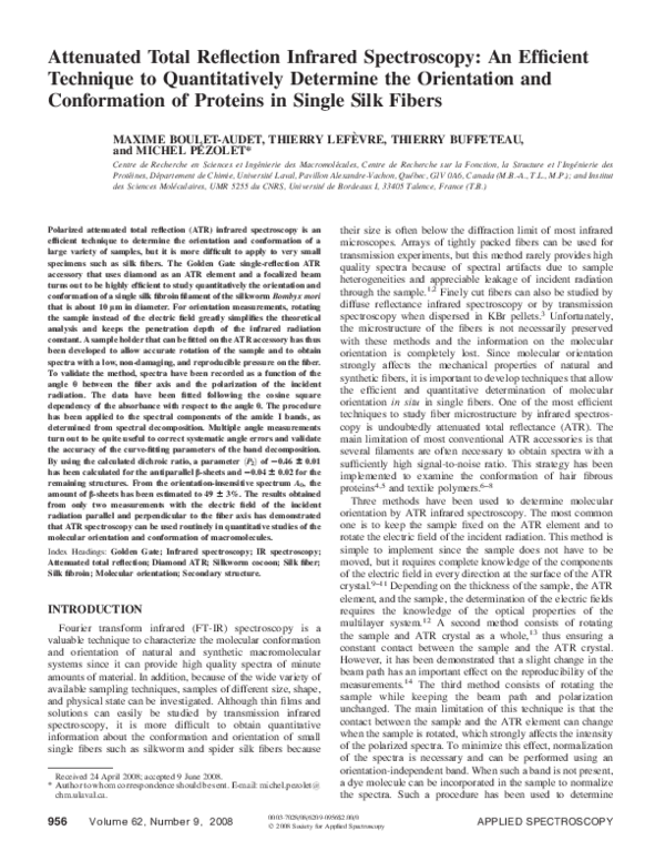 (PDF) Attenuated total reflection infrared spectroscopy: An efficient technique to ...