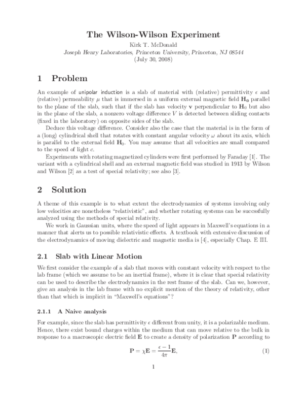 (PDF) The Wilson-Wilson Experiment
