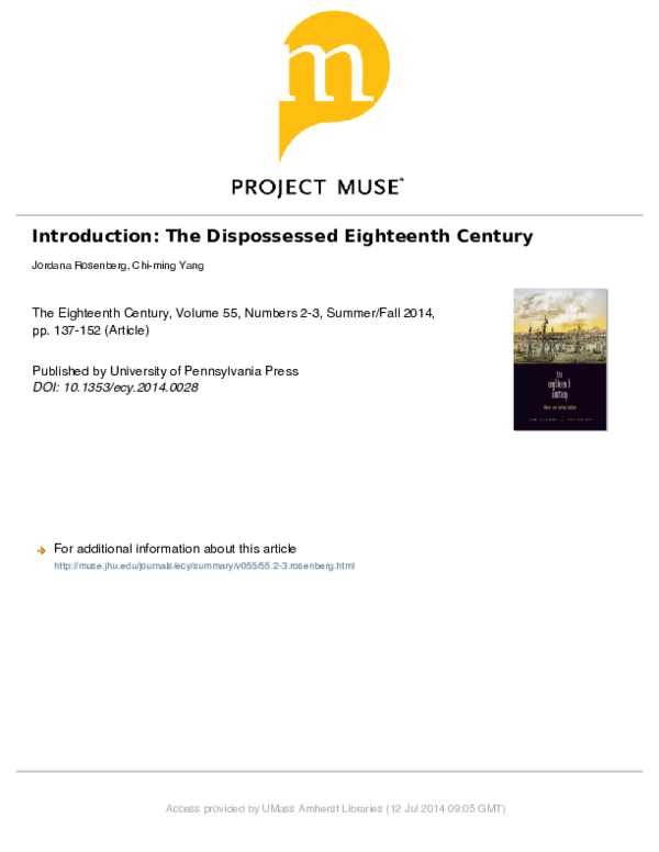 (PDF) The Dispossessed Eighteenth Century