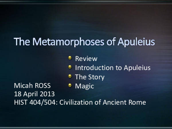 (PPT) The Metamorphoses of Apuleius