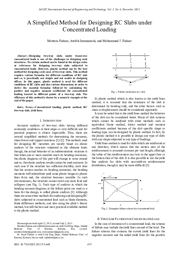 (PDF) A Simplified Method for Designing RC Slabs under Concentrated Loading