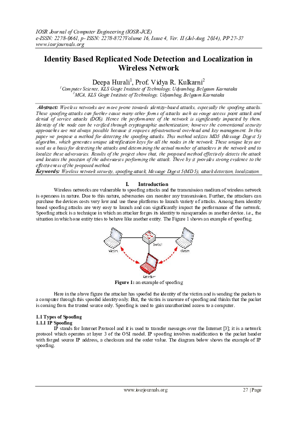 Pdf Identity Based Replicated Node Detection And Localization In