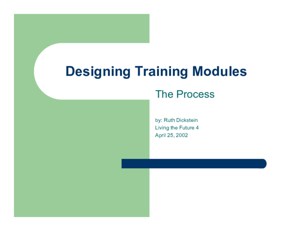 Designing Training Modules