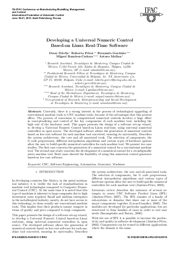 (PDF) Developing a Universal Numeric Control Based-on Linux Real-Time ...
