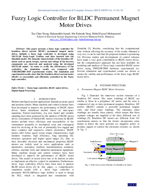 (PDF) 14202-6464 IJECS-IJENS © April 2011 IJENS Fuzzy Logic Controller ...