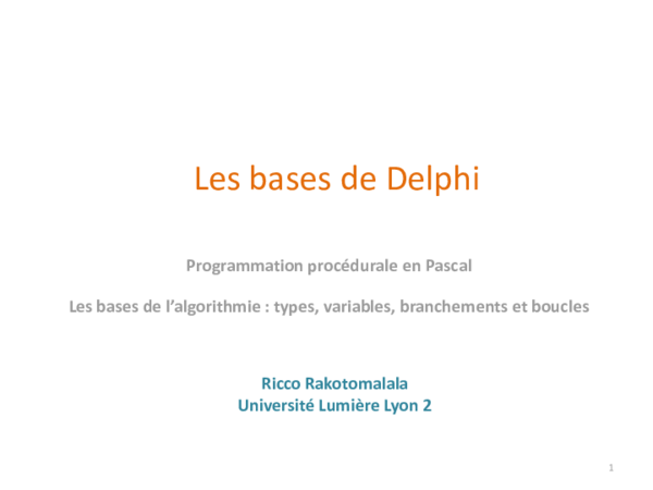 (PDF) 01 - Eric - Delphi - Intro et Bases algorithmiques