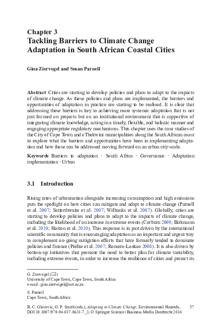 (PDF) Tackling Barriers to Climate Change Adaptation in South African ...