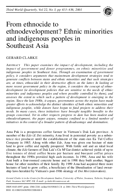 (PDF) From Ethnocide to Ethnodevelopment: Ethnic Minorities and ...