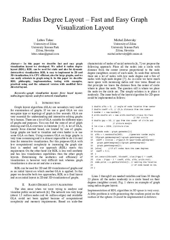 (PDF) Radius Degree Layout – Fast and Easy Graph Visualization Layout