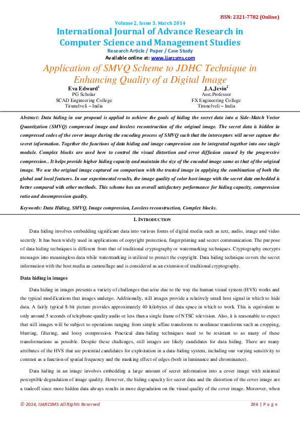 (PDF) Enhancing Digital Image Quality with SMVQ and JDHC Techniques