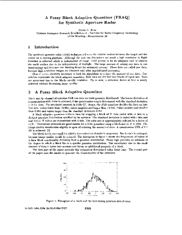 (PDF) A Fuzzy Block Adaptive Quantizer (FBAQ) for Synthetic Aperture Radar